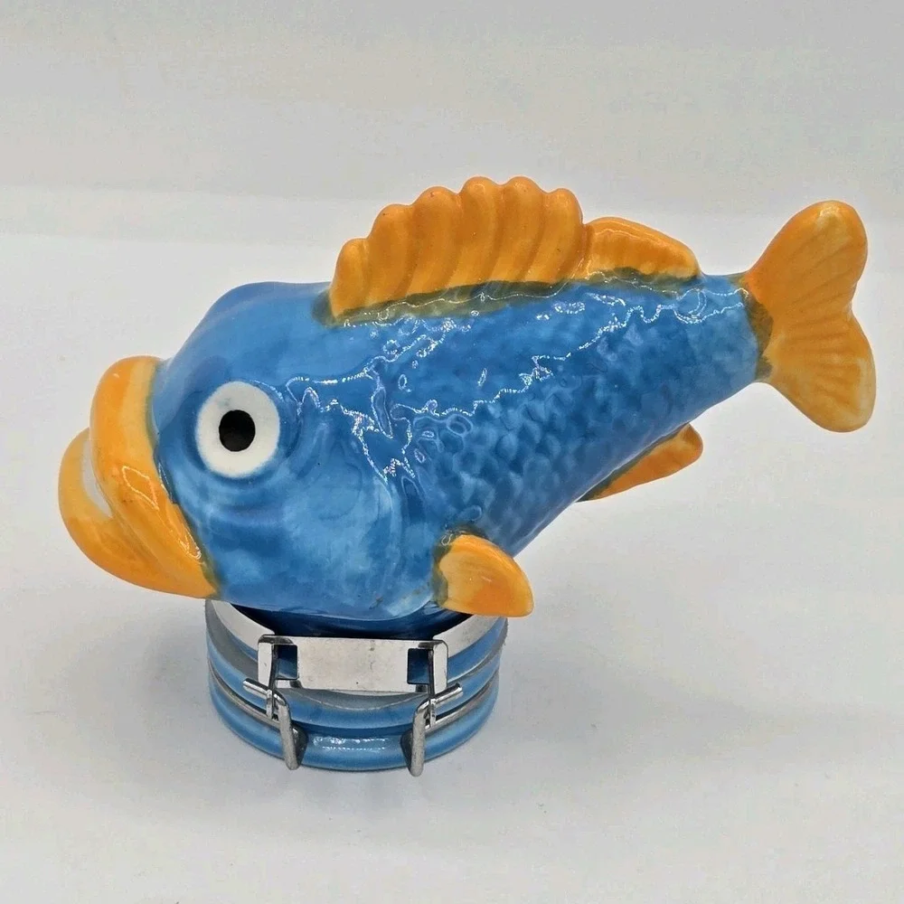 contained art | Art | Contained Art Ceramic Blue Fish Jar Lidded ...